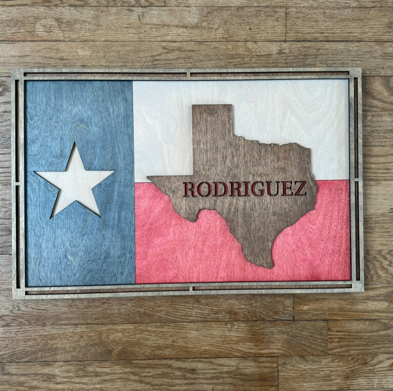 Custom Texas Flag with Family Name – Dusty Saw Designs