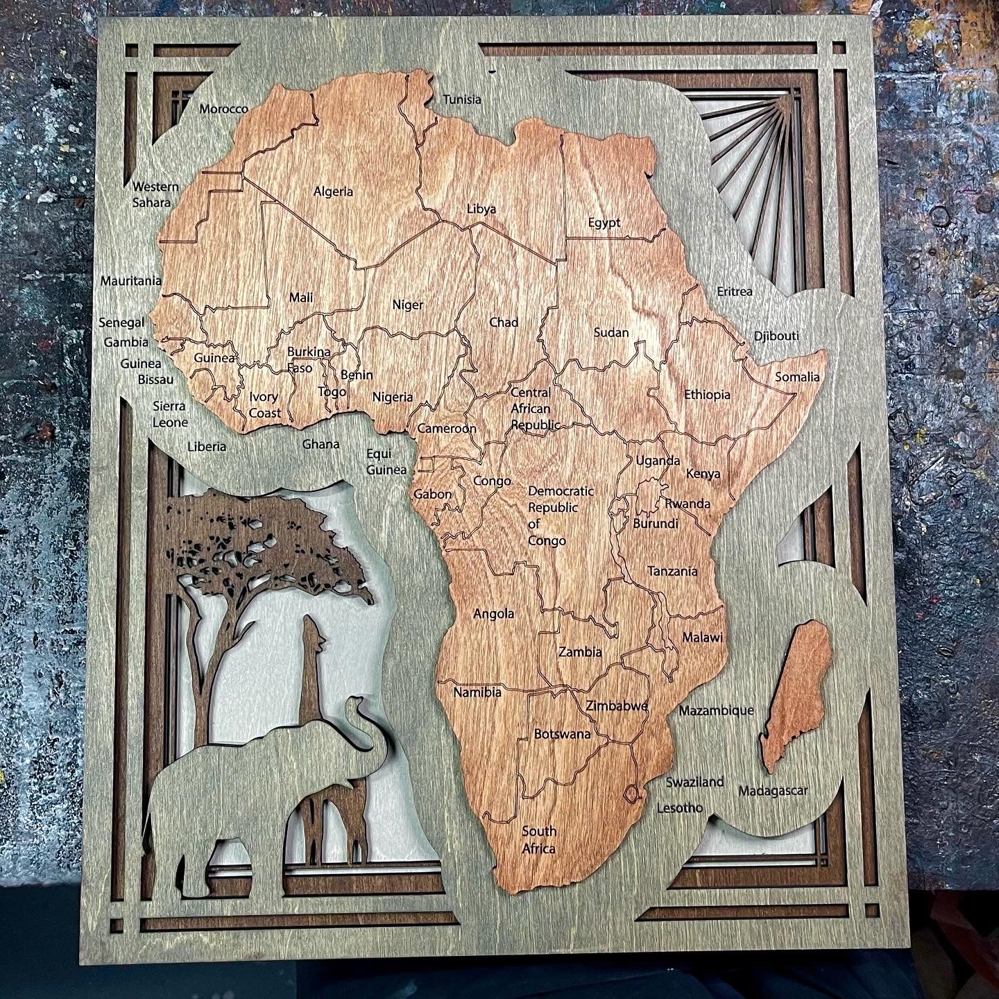 Africa Map – Dusty Saw Designs